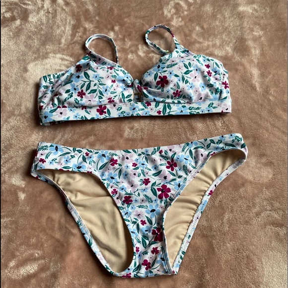Target | Swim | Target Blue Floral Bikini | Poshmark